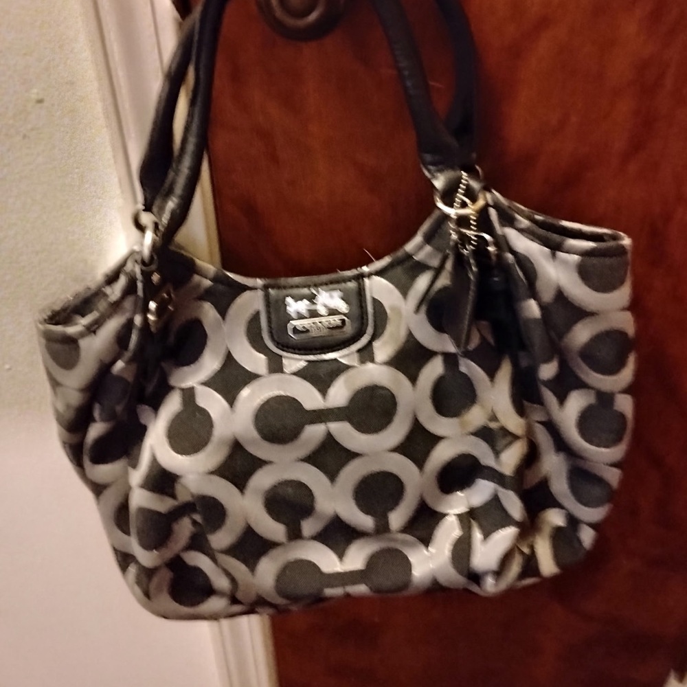 Coach Madison Op Art Maggie Black/Grey/Silver/Purple … - Gem